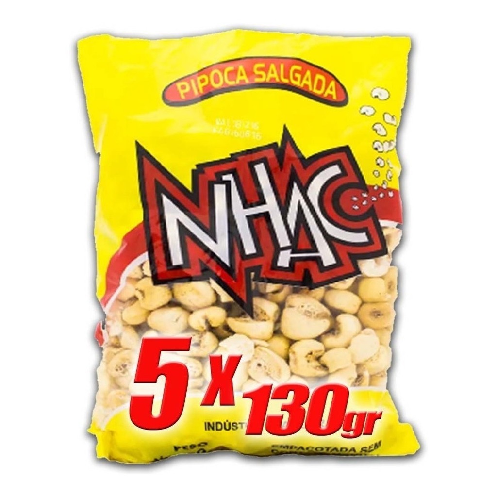 Pipoca Nhac Salgada 130gr - 05 Pacotes X 130gr Cada | Shopee Brasil