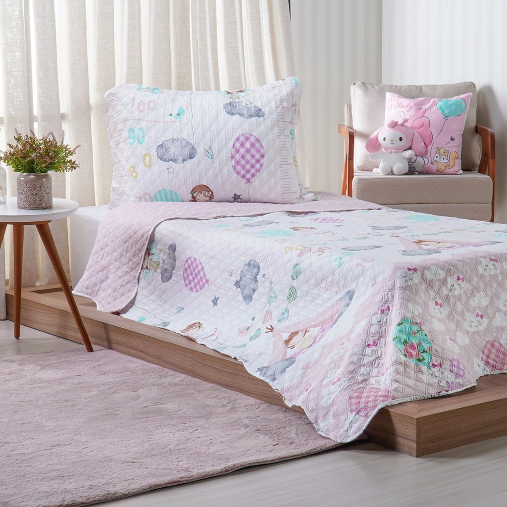 Cobre Leito Infantil Solteiro com Porta Travesseiro Kids PLAY GIRL ...