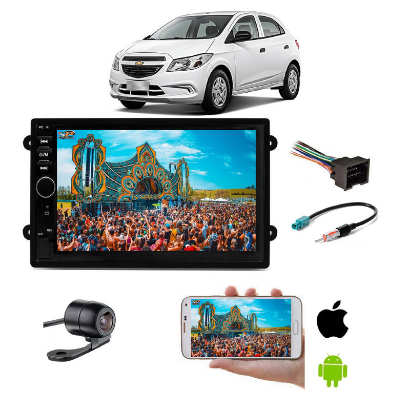 Central Multimidia Moldura 2 Din MP5 Onix 2012 2013 2014 + Camera completo | Shopee Brasil