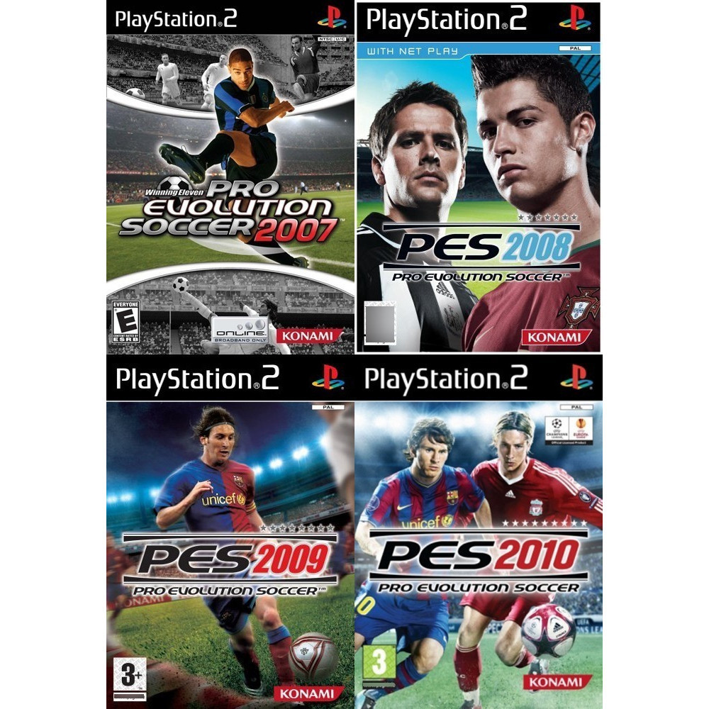 Pes 2007, 2008, 2009, 2010 - Ps2 Kit 4 Dvds | Shopee Brasil
