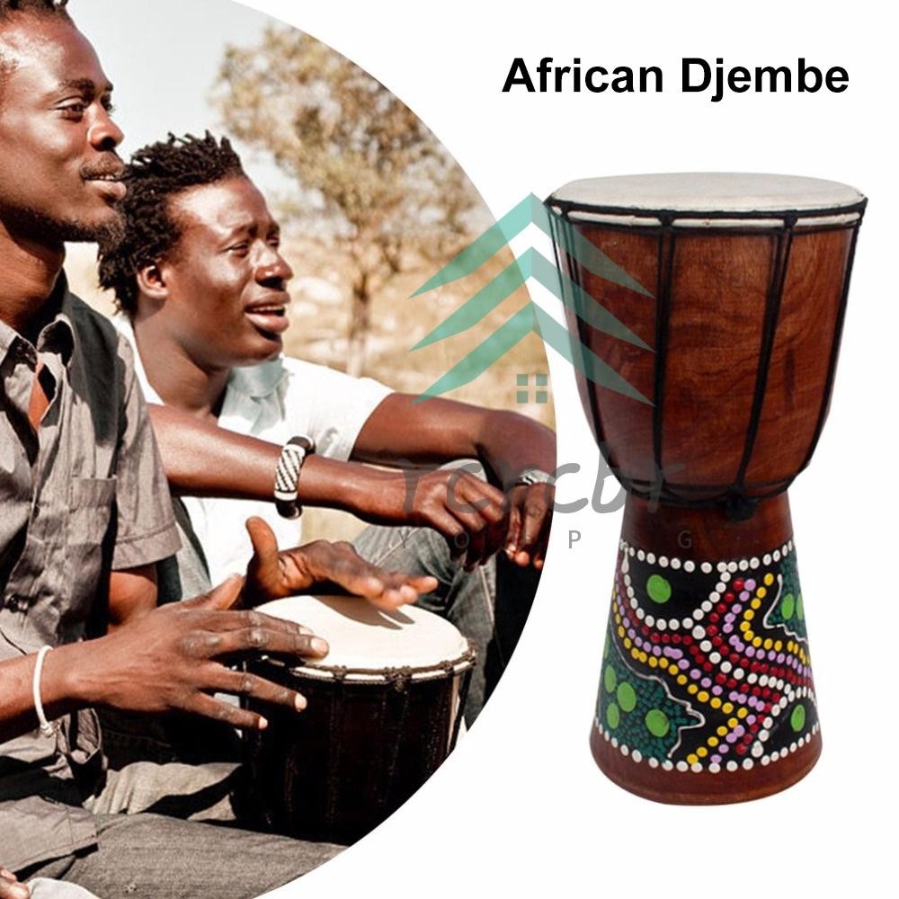 Tambor Djembe Africano De 6 Polegadas , Esculpido À Mão , Madeira Sólida , Pele De Cabra ...