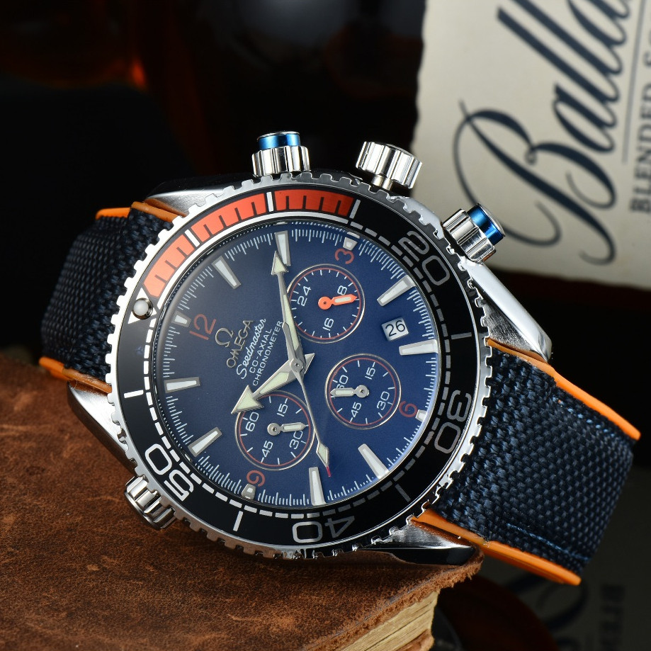 Omega Quartz Movement Watch Clássico Lazer Esportes Relógio De Pulso ...