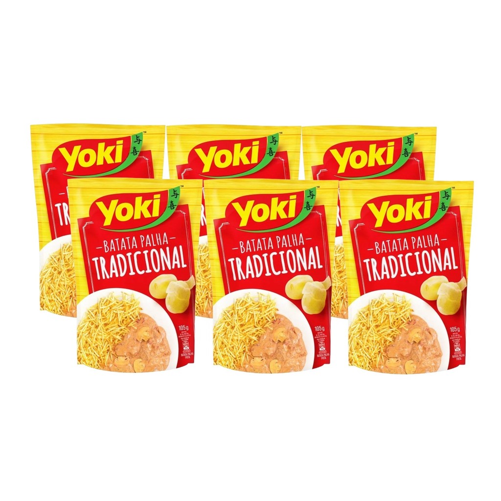 Kit 6 Batata Palha Yoki Tradicional 105g | Shopee Brasil