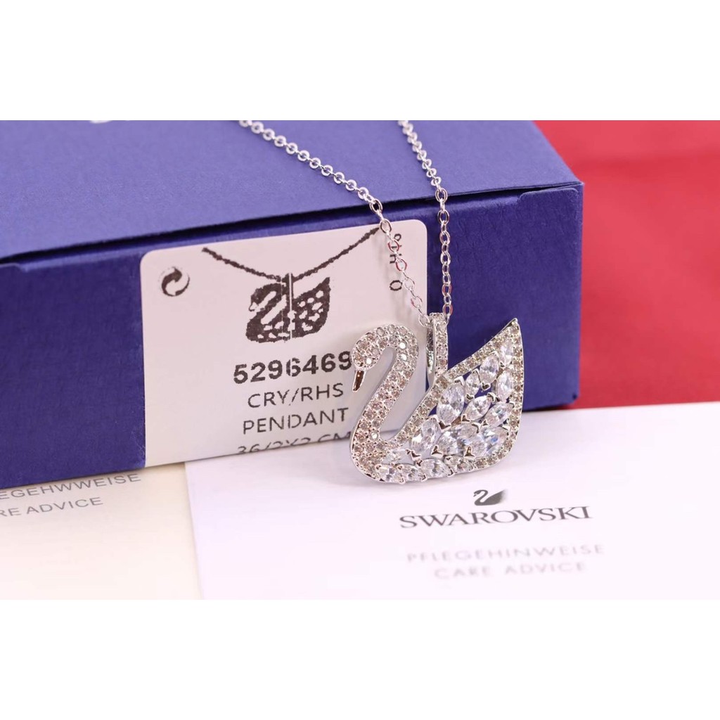 Swarovski Swan Grande Colar de Cisne Micro-Incrustado Senhoras Luz ...