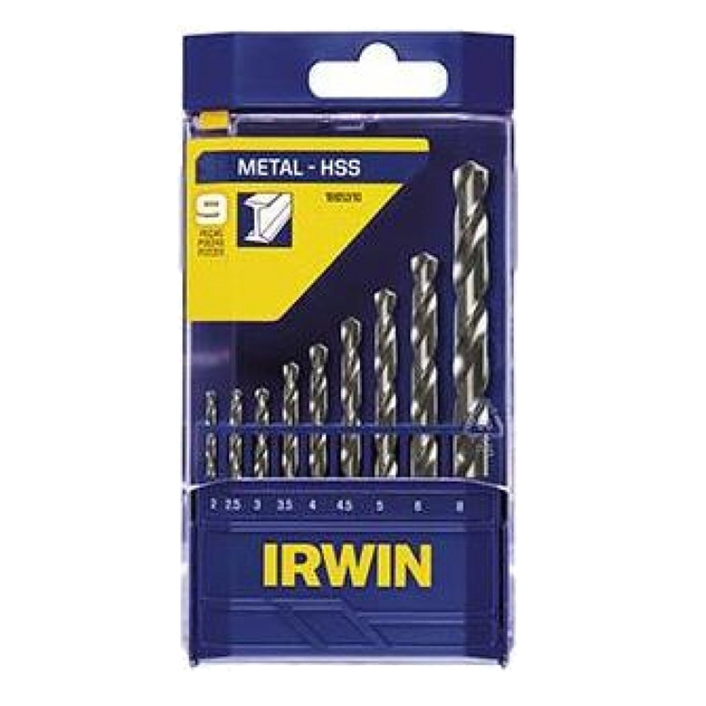 Jogo de Brocas Aço Rápido 2,0 a 8,0mm 9 Peças - Irwin | Shopee Brasil