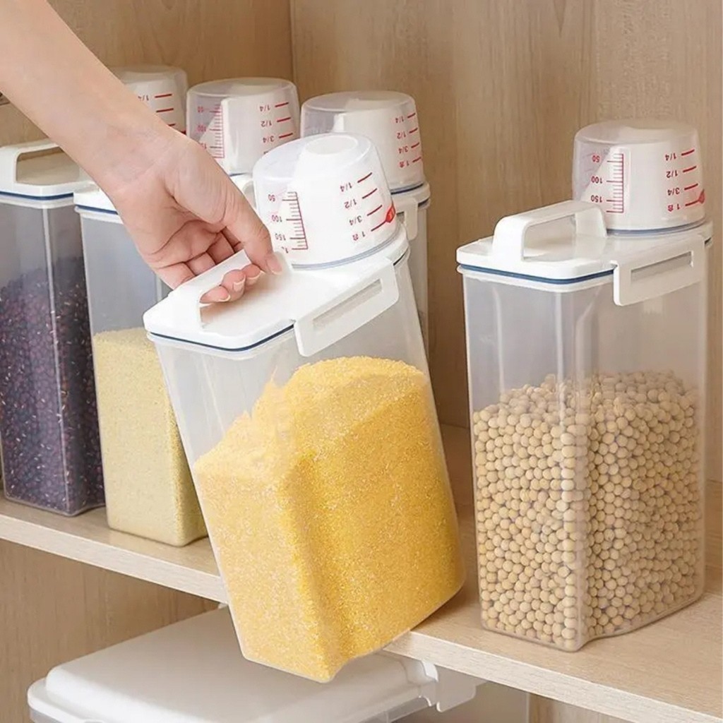 Pote Hermético Organizador Com Medidor Para Alimentos Mantimentos 2L | Shopee Brasil