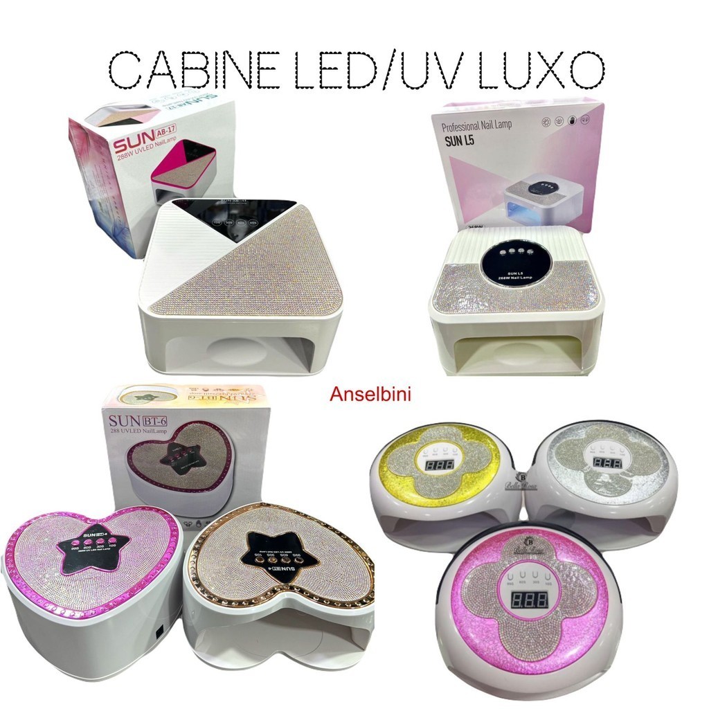 Cabine de LED\UV Modelos Luxo com Glitter Flor Coração 268w | Shopee Brasil