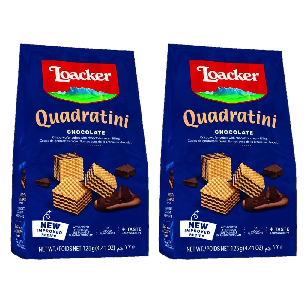 Kit 2 Mini Biscoito Wafer Quadrantine Chocolate Loacker 125G | Shopee ...
