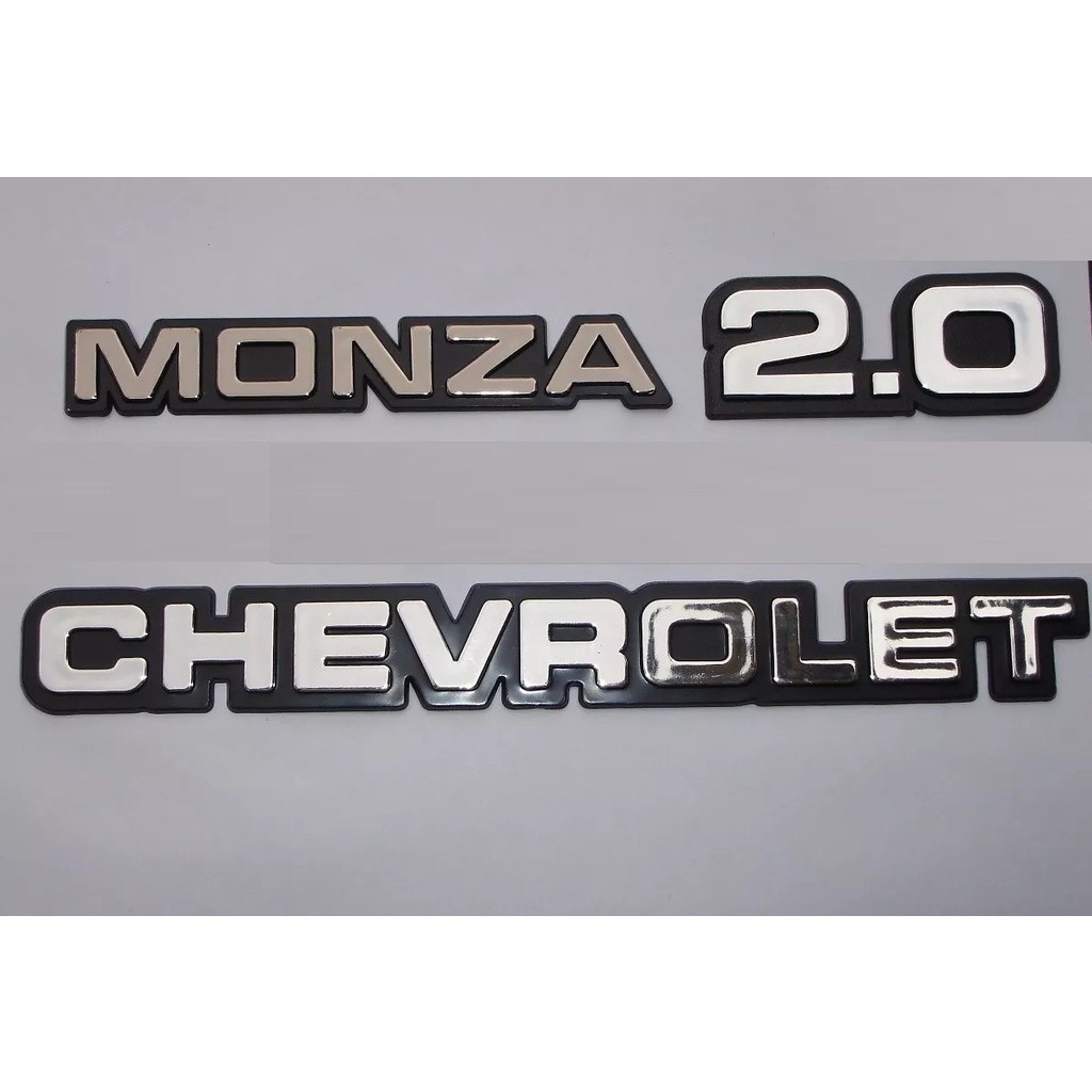 Emblema Monza + Chevrolet + 2.0 Cromados | Shopee Brasil