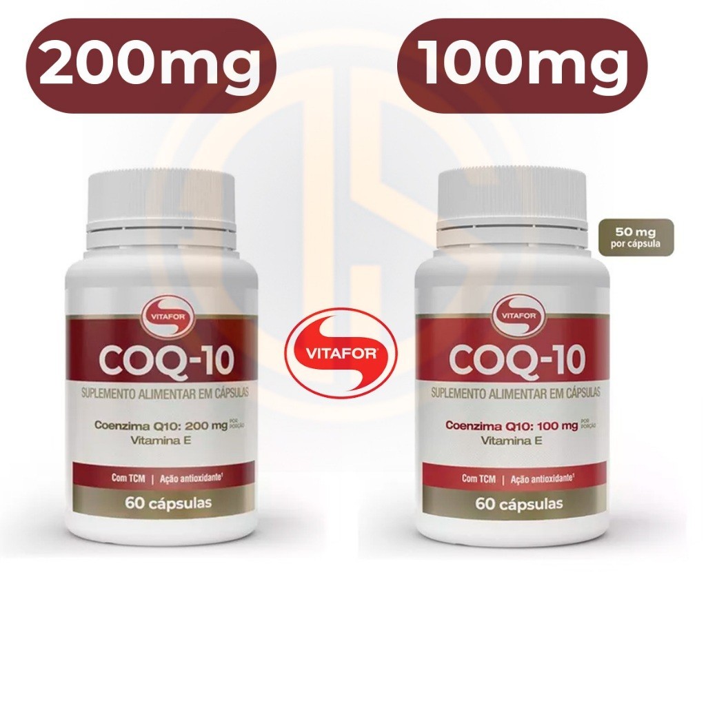 Coenzima Q10 (coq10) 100mg e 200mg 60 Caps C/ Vitamina E - Vitafor | Shopee Brasil