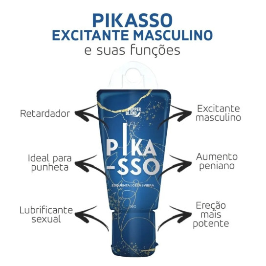 Gel Lubrificante Íntimo Pikasso Estimulante Masculino 18g | Shopee Brasil