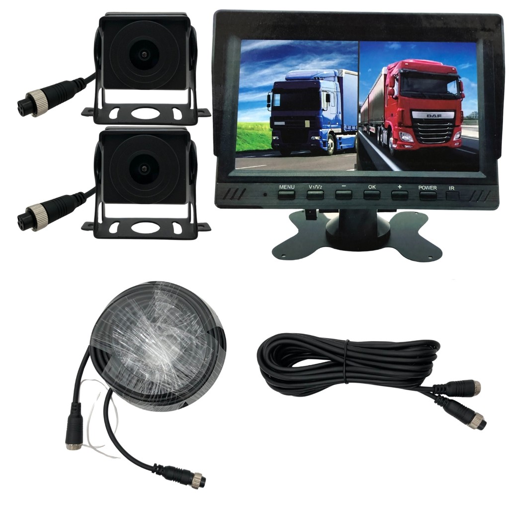 Kit Monitoramento Monitor 7 Polegadas + 2 Câmeras Ahd 12-24v | Shopee Brasil