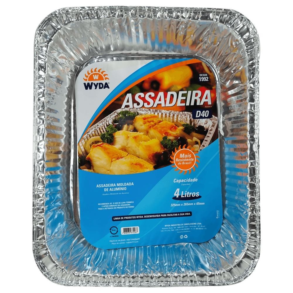 Assadeira de Alumínio Retangular D40 4 Litros Wyda | Shopee Brasil