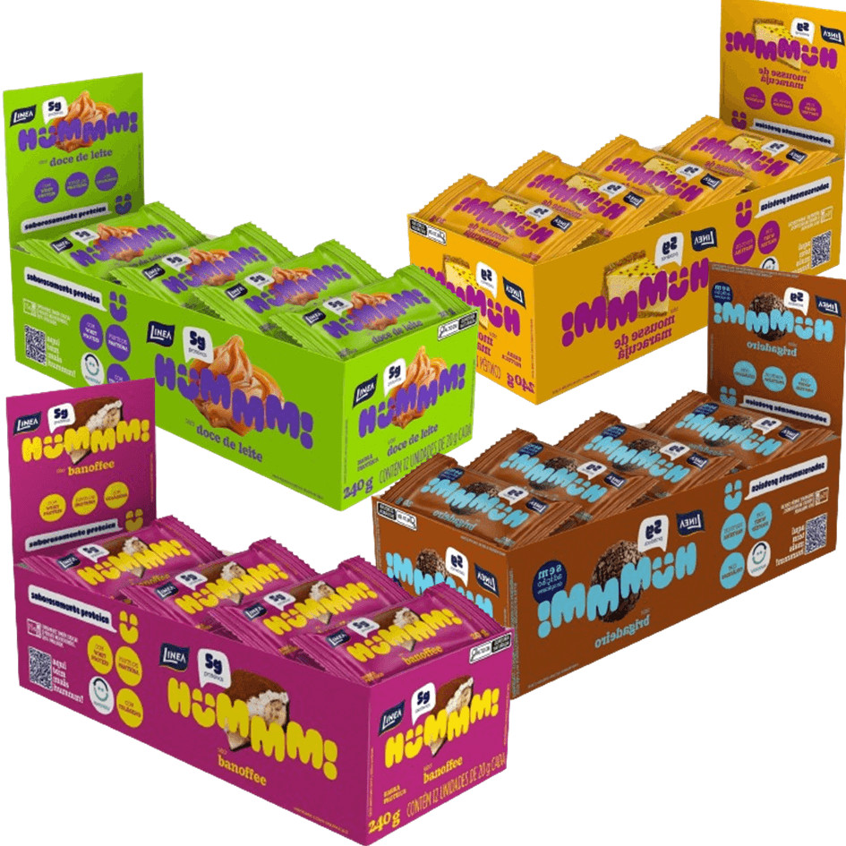 Barra de Proteina Hummm 12x20g Sabores - Linea | Shopee Brasil