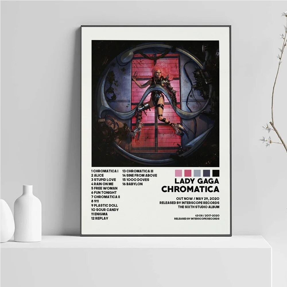Hot Lady Gaga Chromatica Tracklist Pop Music Star Álbum Capa Pôster ...