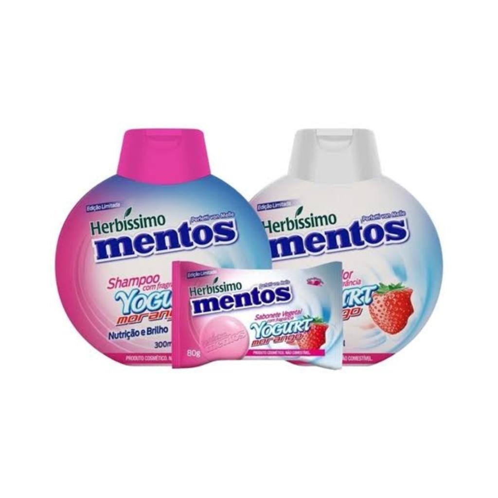 Kit Shampoo 300ML + Condicionador 300ML + Sabonete 80G Mentos Yogurt ...