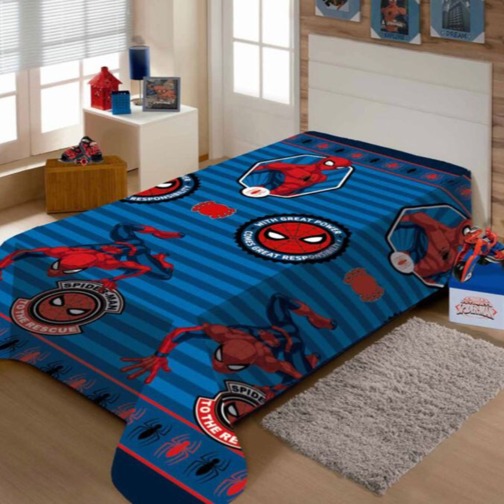 Manta Spiderman (Homem Aranha) Marvel Fun Hipoalérgica 1,5m x 2,0m ...