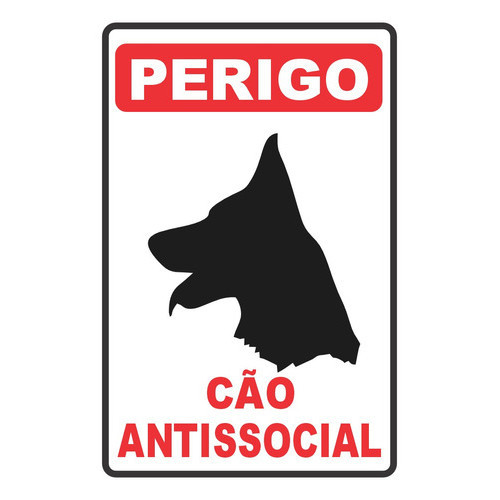 Placa Pvc Cuidado Cão Antissocial | Shopee Brasil