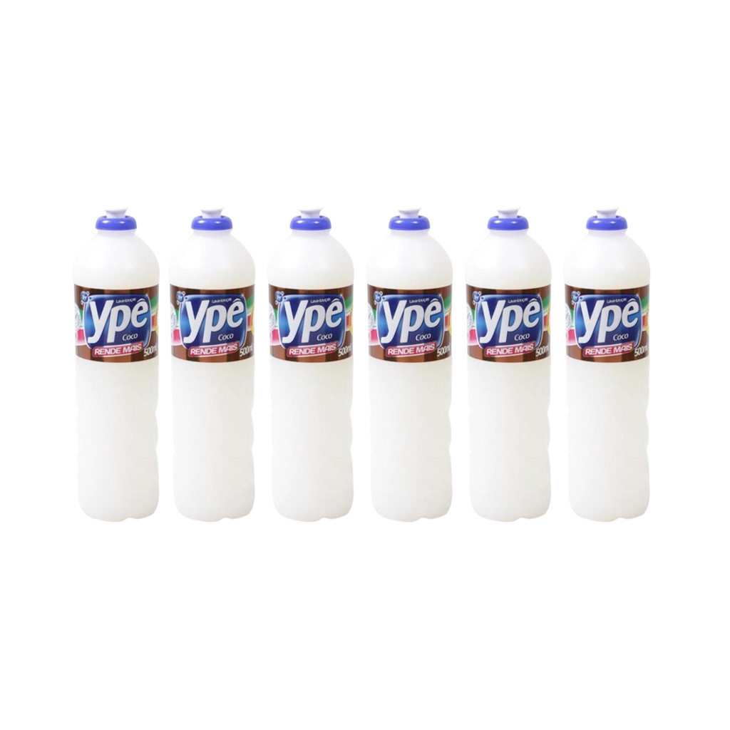 Kit 6 Detergente Líquido Ypê Coco, 500mls cada | Shopee Brasil