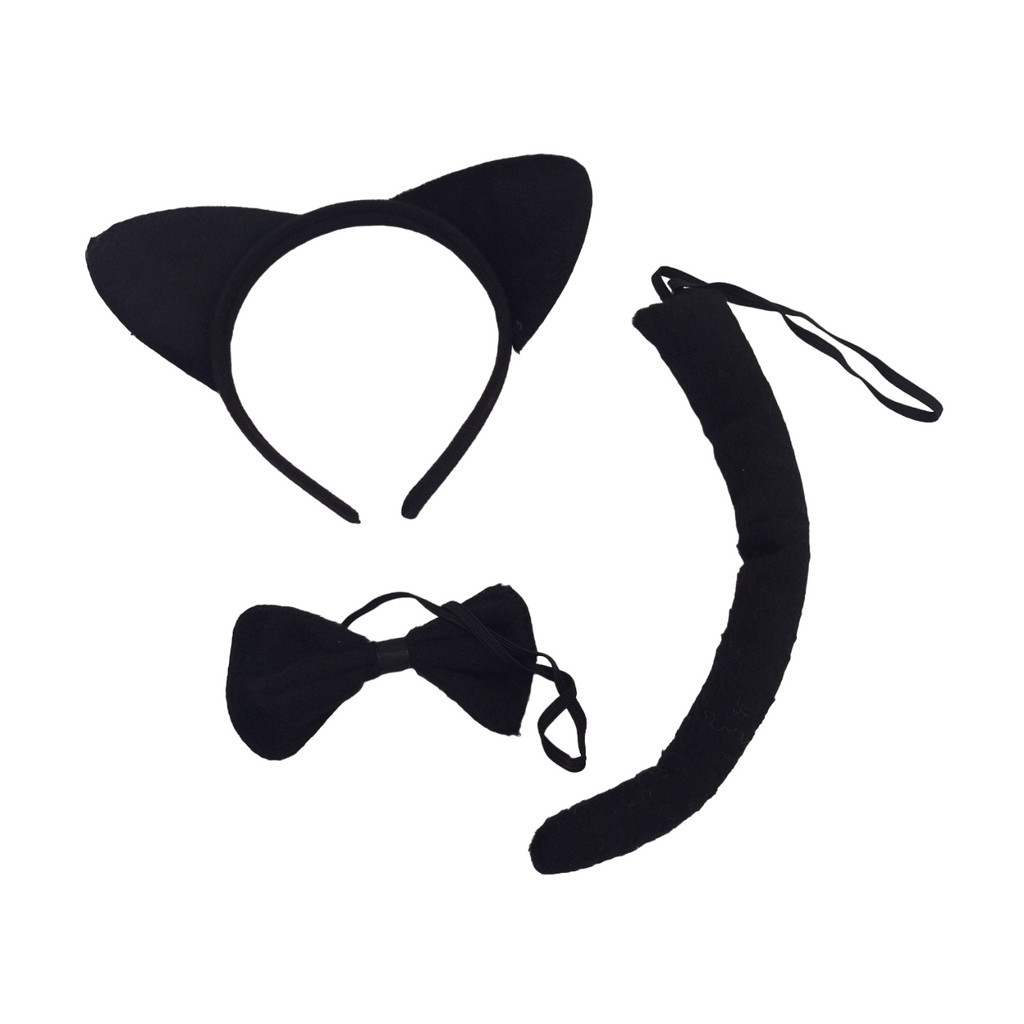 Kit Fantasia Gatinha Preta Tiara Gravata Rabo Festa Carnaval | Shopee ...