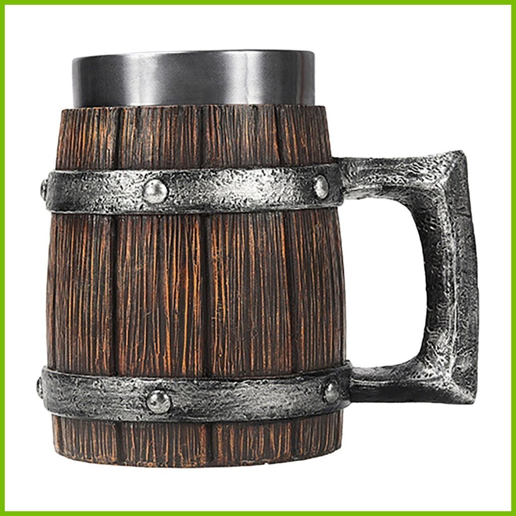 Caneca Medieval Whiskey Tankard Cerveja 600ml Viking Coffee Cool Barril ...