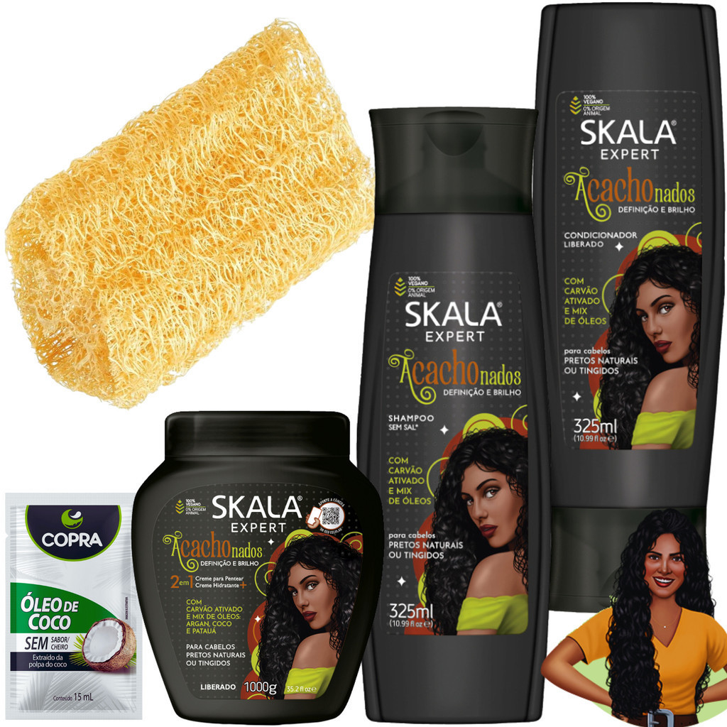 kit Acachonados Skala Expert Hidratação Capilar Oleo Coco Copra Mascara ...