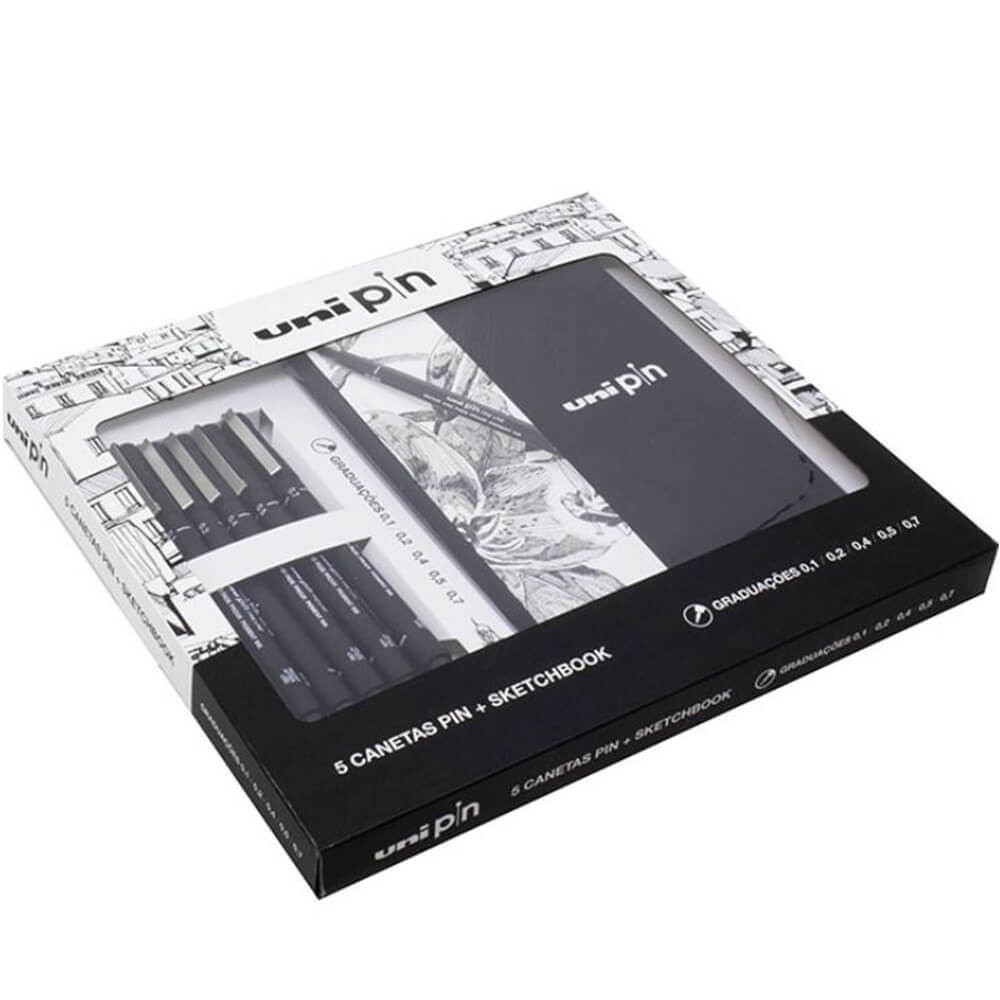 Kit Escrever Desenhar e Pintar + Sketchbook Pin 5.7663 - Uni-ball ...