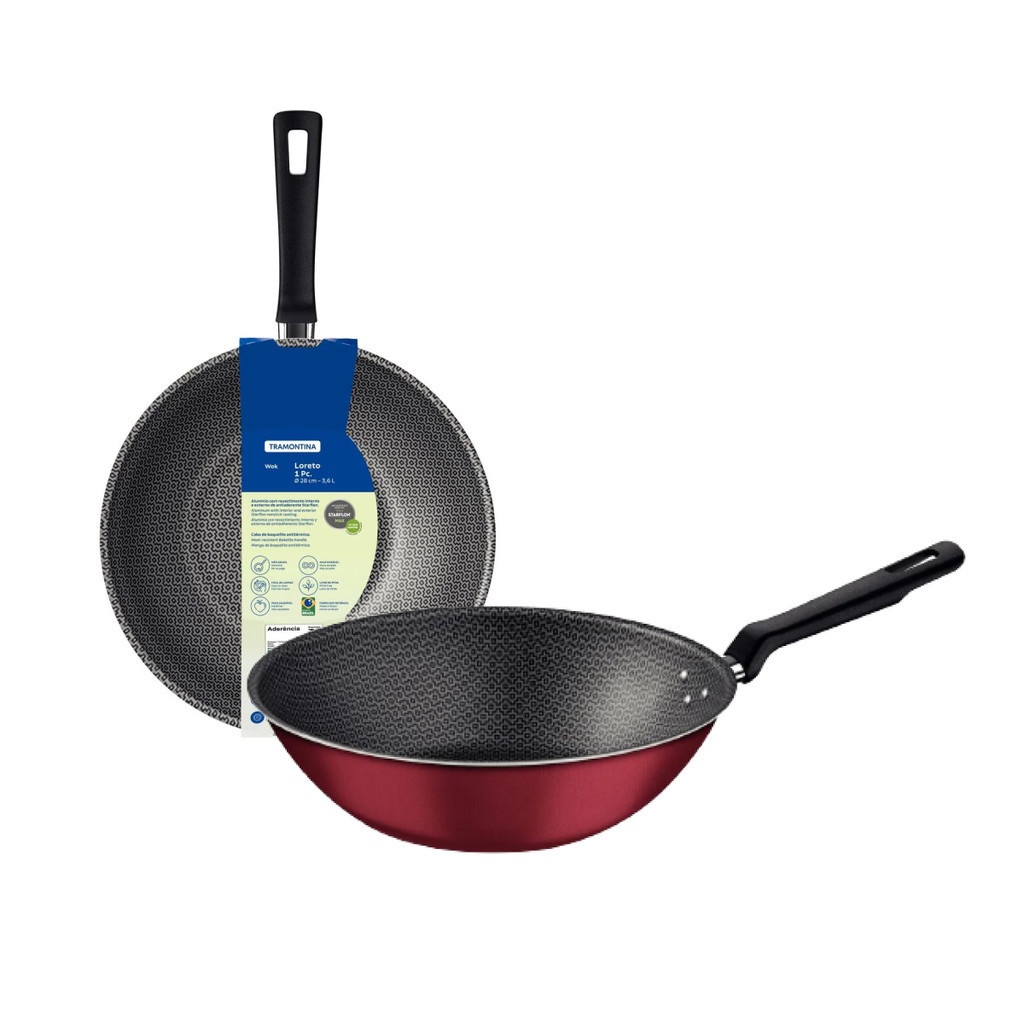 Panela Frigideira Wok Antiaderente Tramontina Loreto 3,6l | Shopee Brasil