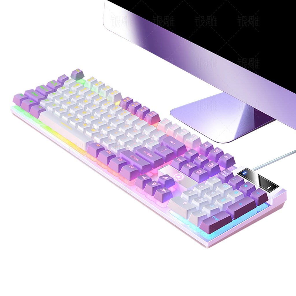 Teclado mecânico para jogos Teclado Gamer LED Teclados de computador ...