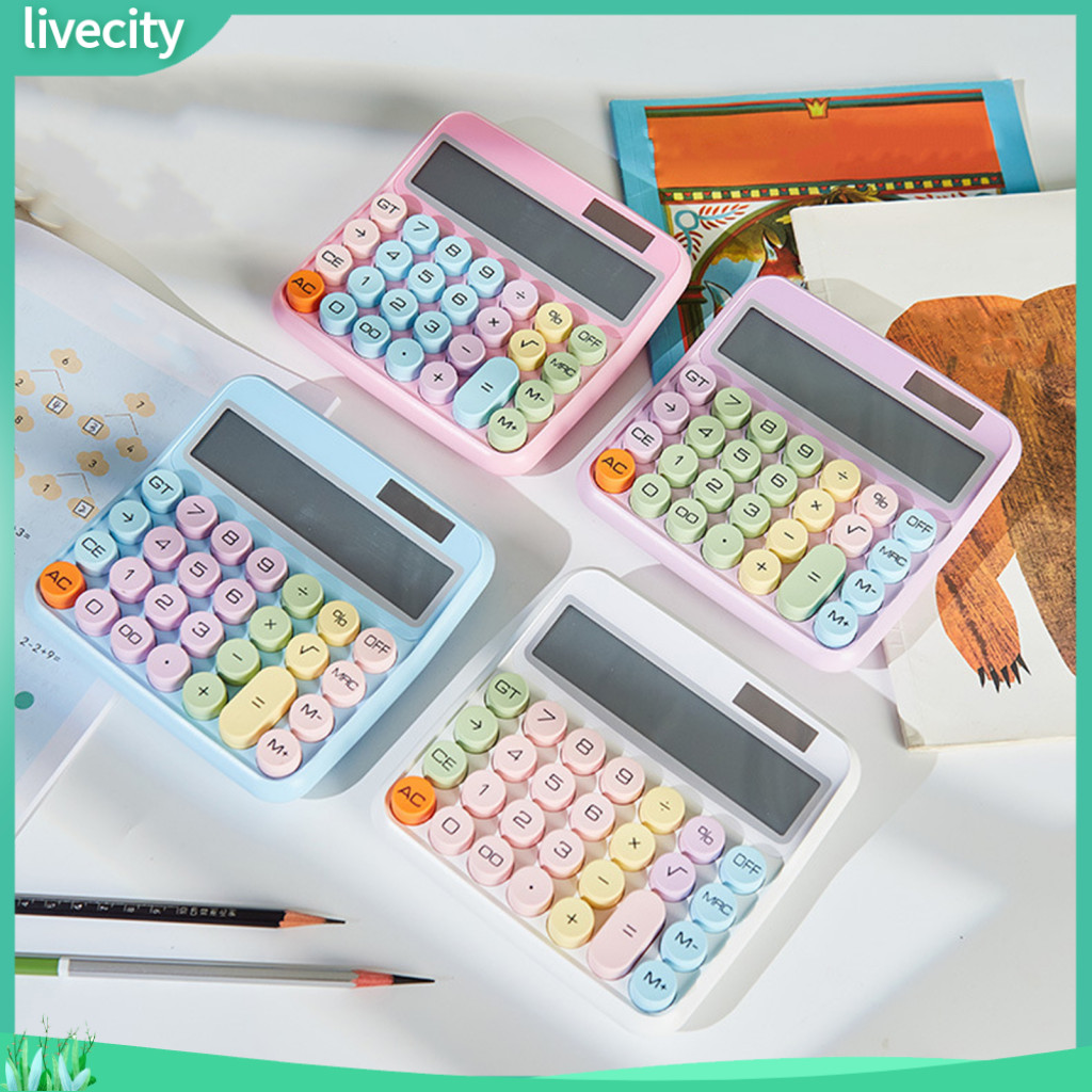 Typewriter Style Calculator Extra Large Screen Vintage Solar Powered ...