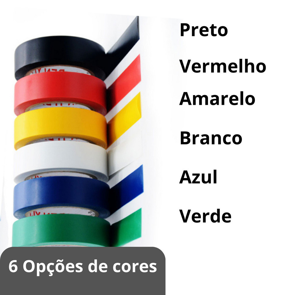 Fita Isolante Colorida Antichamas, Profissional, Eletricista, Ideal ...