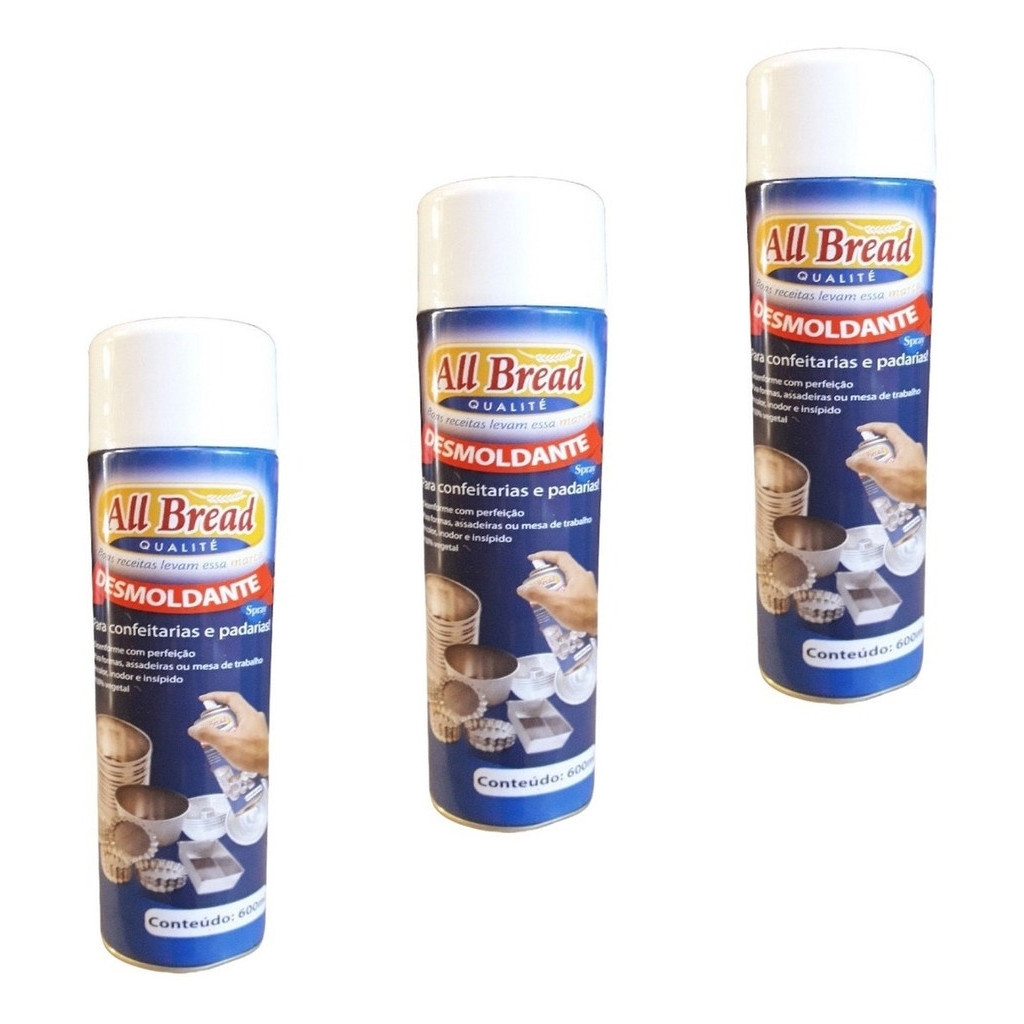 Kit 3 Un Desmoldante Spray Culinario Bolos All Bread 600 Ml | Shopee Brasil