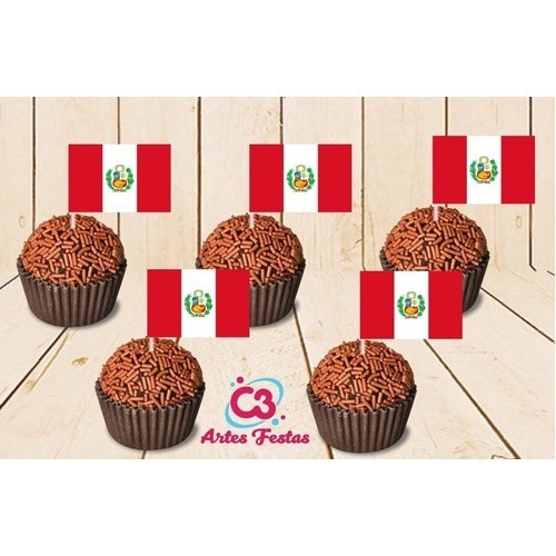 Bandeira Peru 50 Topper Tag Para Docinhos E Salgados | Shopee Brasil