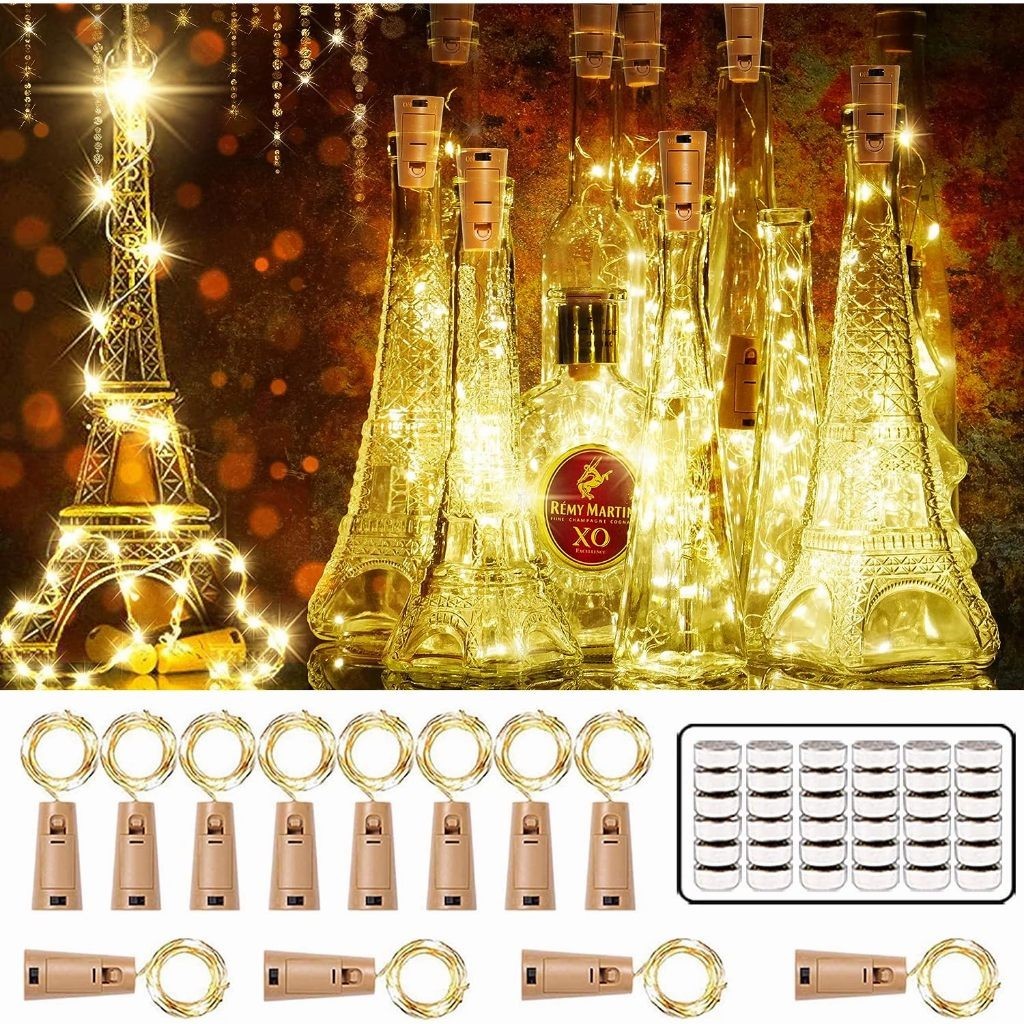 20 Rolha De Led Luz Fio De Fada 2m 20 Led Garrafa + Baterias | Shopee ...
