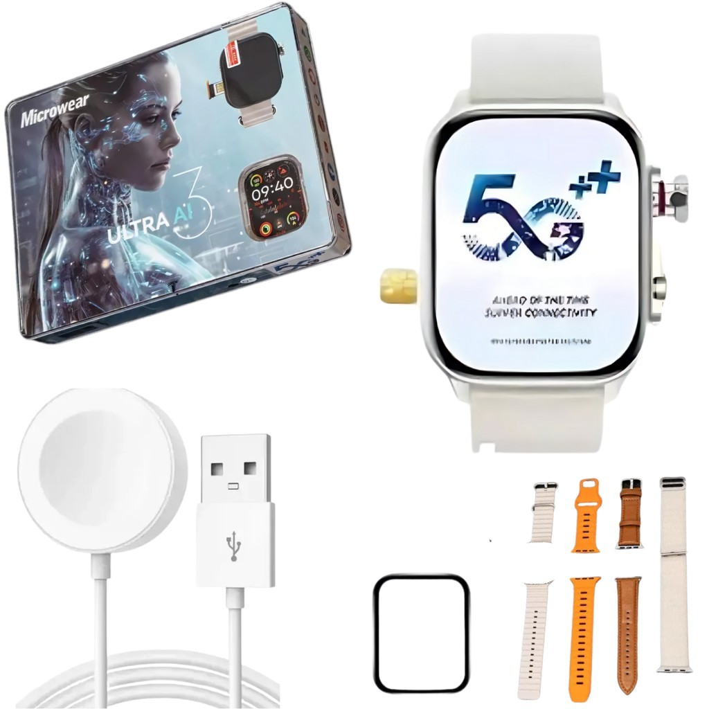Relógio Smartwatch Ultra3 Ai 5g Câmera 4pulseira Amoled Top (ULTRA3-5G ...