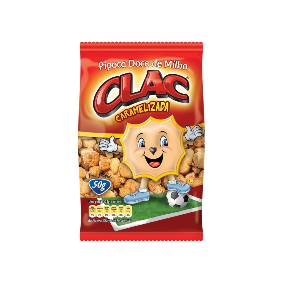 Pipoca Caramelizada Clac 50g - 3 Pacotes | Shopee Brasil