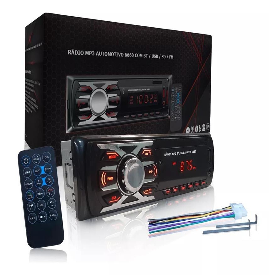 Aparelho De Som Carro Radio Automotivo Bluetooth Pendrive Sd Radio | Shopee Brasil