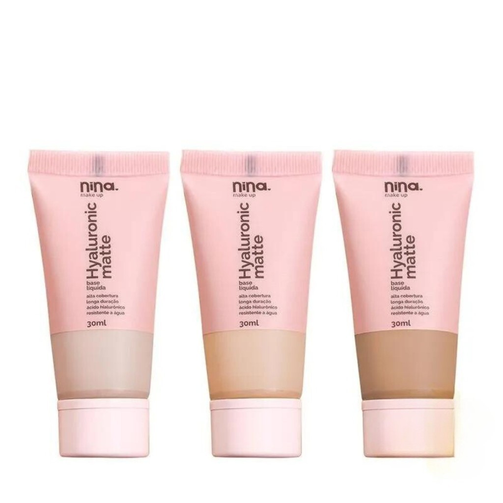 Base Liquida Hyaluronic Matte - Nina Makeup | Shopee Brasil