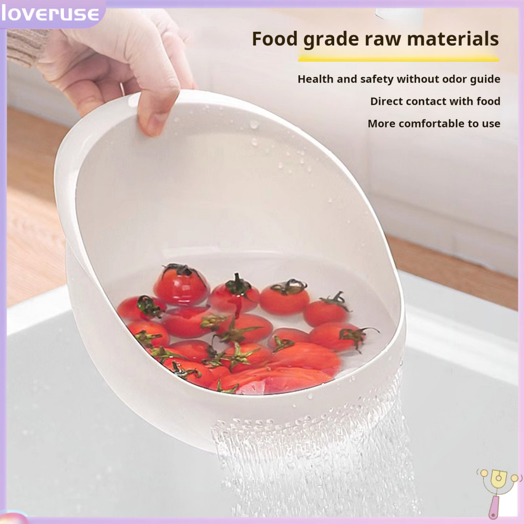 Rice Washing Tool Kitchen Drainer Drainage Basket with Handle Quick ...