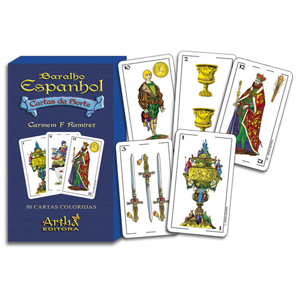 Baralho Espanhol Tarô Cartas Da Sorte Com Manual 50 Cartas | Shopee Brasil
