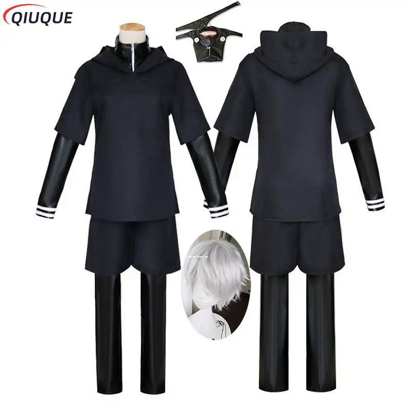 Kaneki Ken Cosplay Costume Hoodie Jacket Pants Shorts Full Set Outfits ...