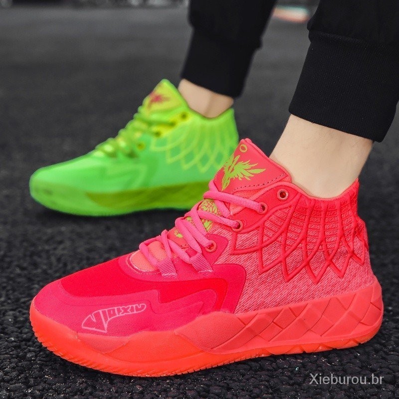 2024 Novos Tênis De Basquete Masculino Mandarim Vermelho E Verde ...