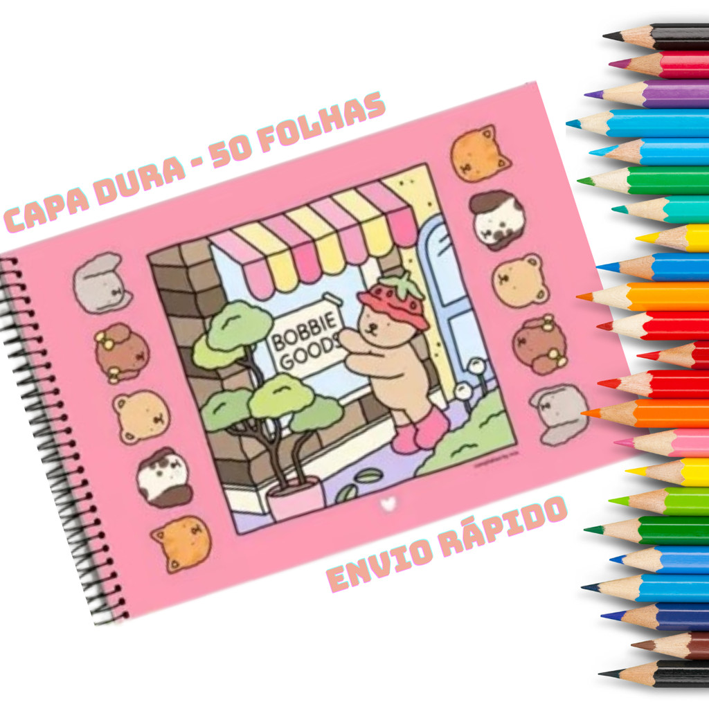 CAPA DURA - LIVRO DE COLORIR A5 - BOB GUDS / LABUBU / CAPIVARA / COMFY ...