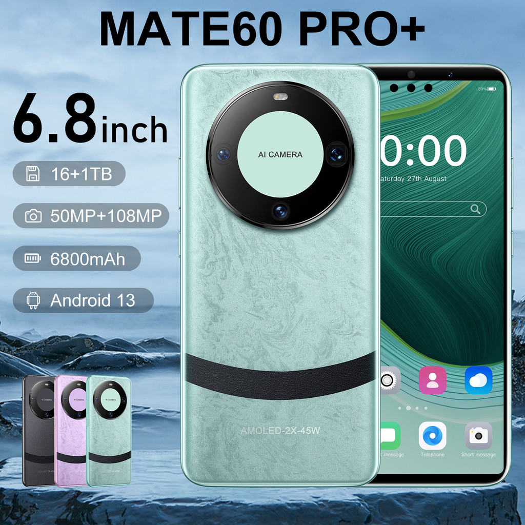Mate60 Pro 2025 Novo Smartphone 6.8 Polegadas Tela Cheia 5G Versão Global Celular 16TB + 1TB ...
