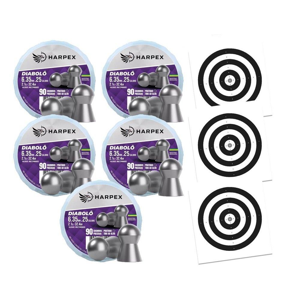 Kit 05 Cx Chumbinho Diabolo 6.35 precisão - Harpex + Alvos | Shopee Brasil