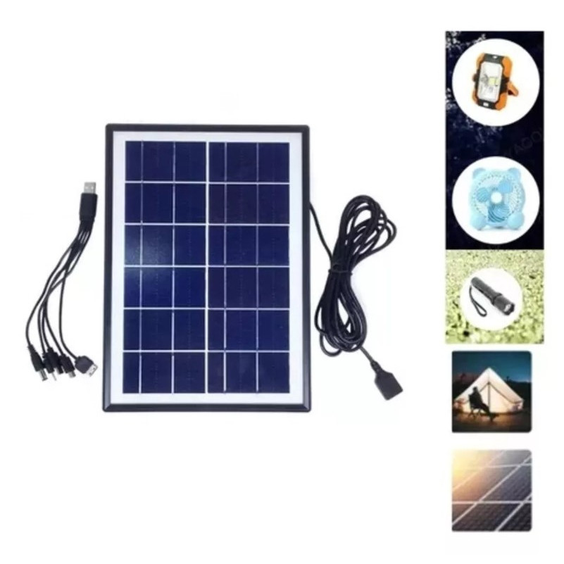 Mini Placa Painel Solar Com USB 6w/6v Carregador De Celular E Outros | Shopee Brasil