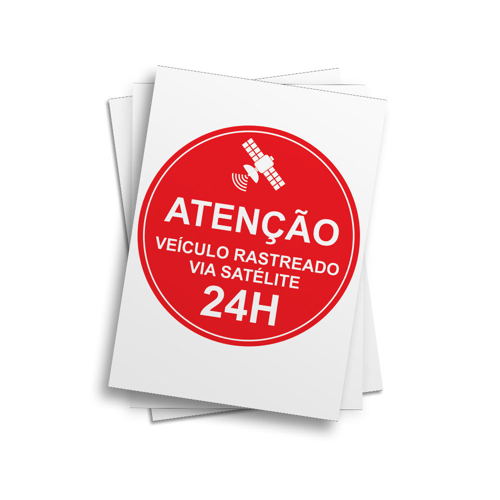 Cartela De Adesivo Veiculo Rastreado Via Satelite 19x19cm | Shopee Brasil