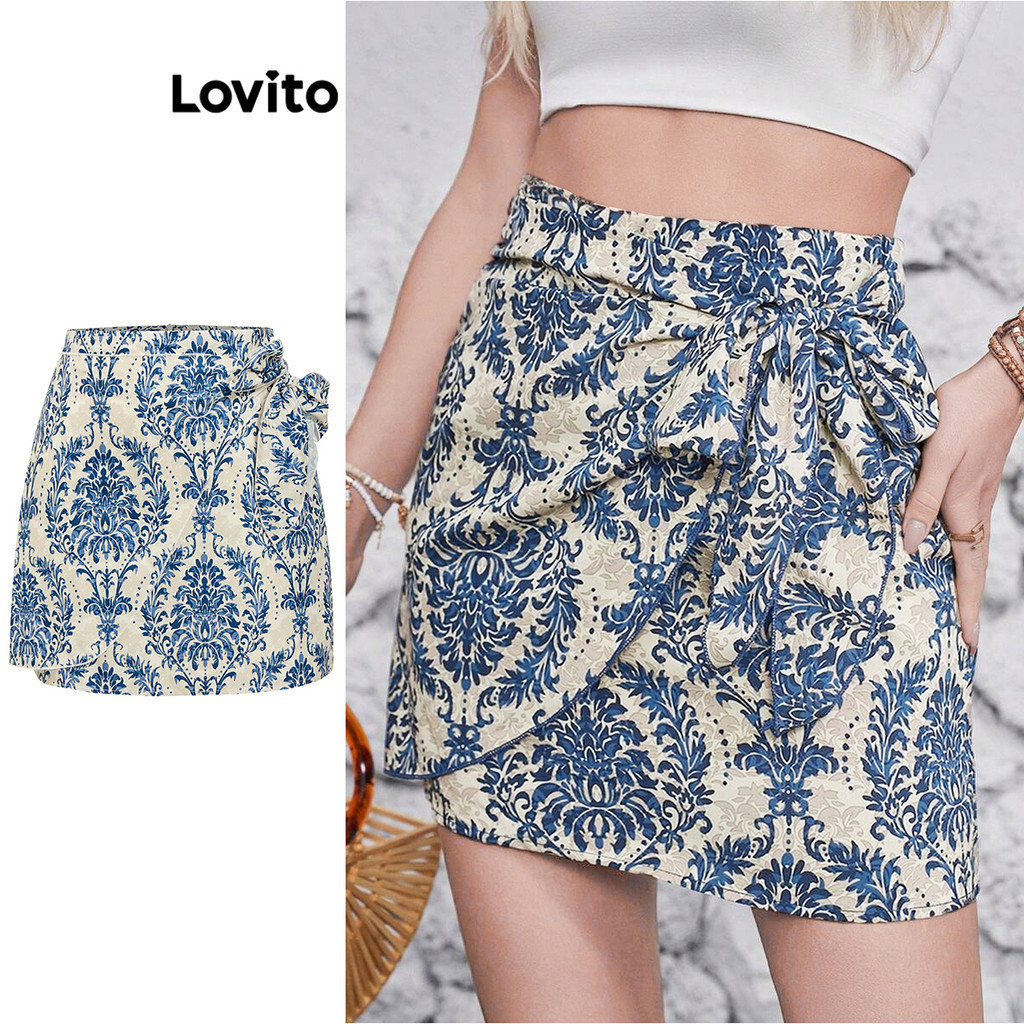 Lovito Saias Boho Paisley para mulheres L89ED255 | Shopee Brasil