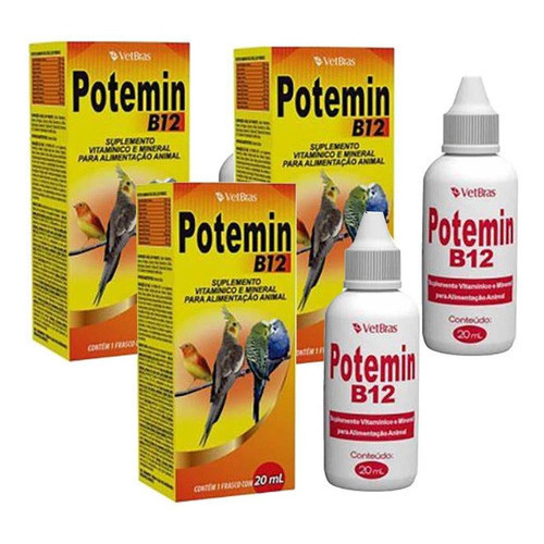 Suplemento Vitaminico Passaros e Aves em Geral Potemin B12 20ml - 3 ...