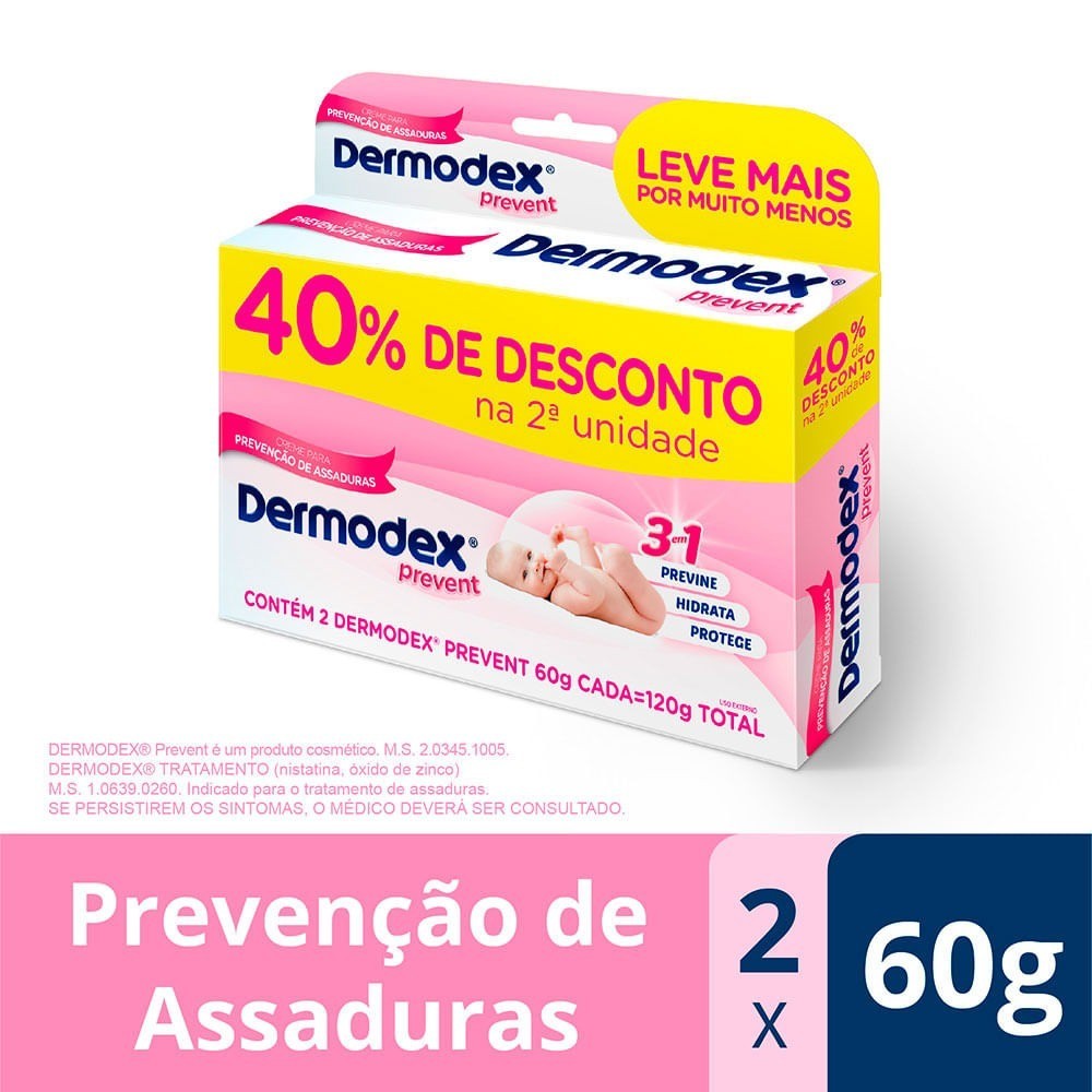 Kit 2 Pomadas Dermodex pomada para assaduras caixas de 60g | Shopee Brasil